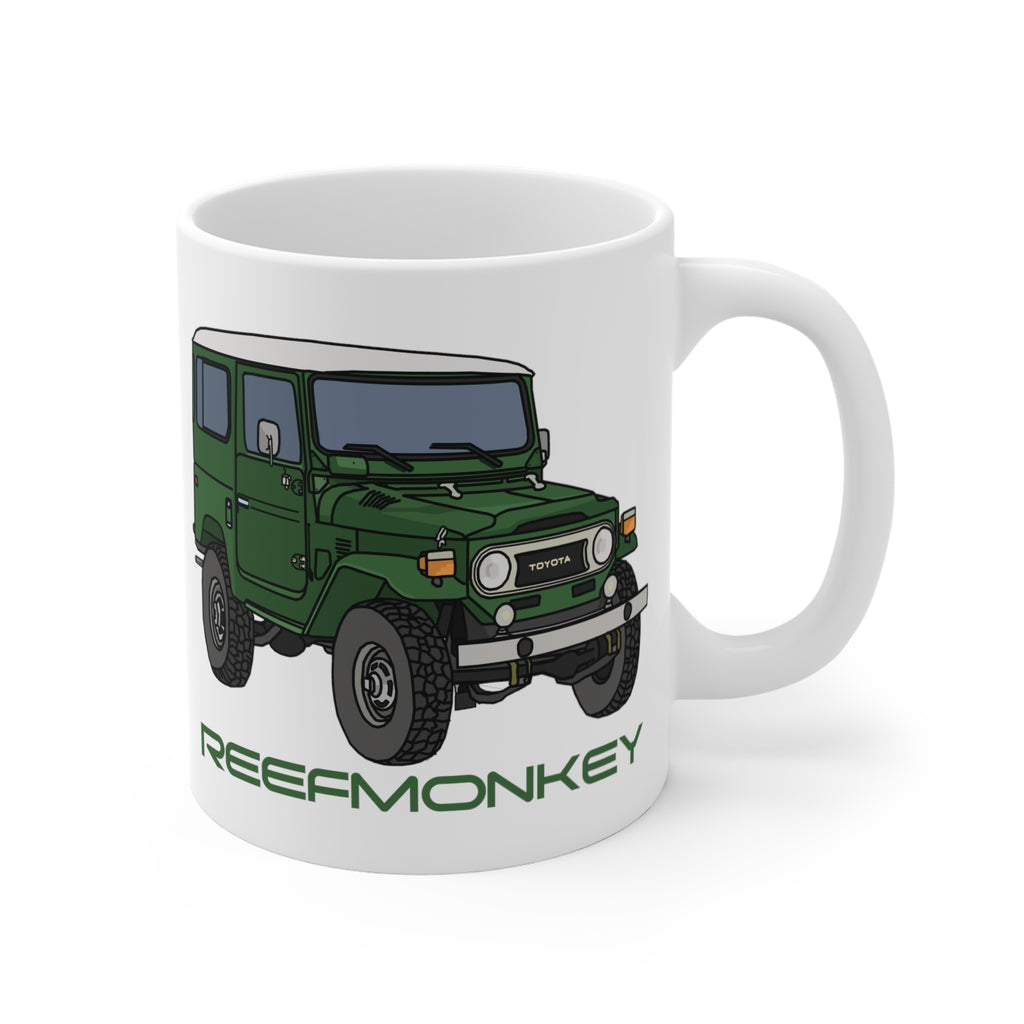 FJ40 Land Cruiser Coffee Cup Toyota Coffee Mug - Reefmonkey Artist Chr